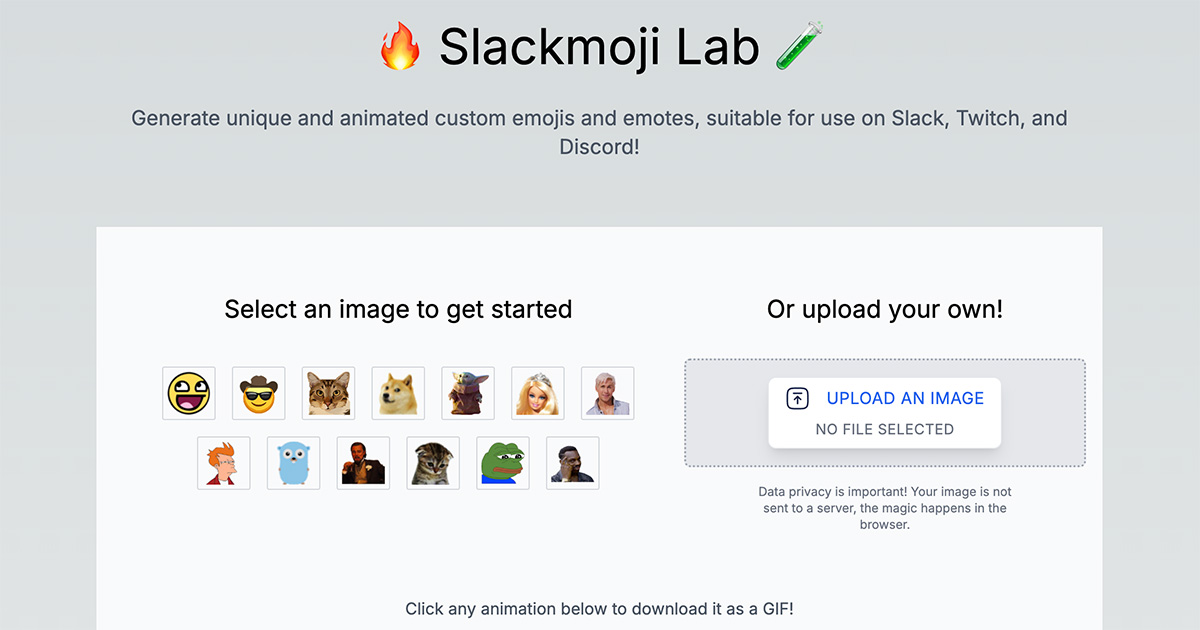 Slackmoji Lab - Animated Emoji Generator for Slack, Discord & Twitch